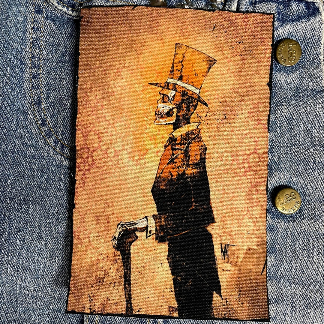 Dapper, Skeleton, Patch, Cloth Patch, Canvas Patch, Gothic Patch ...