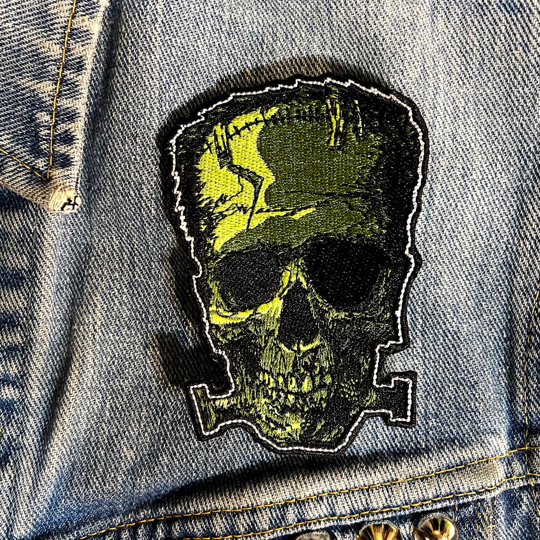 Frankenskull, Embroidered Patch, Monster Patch, Frank, Patch, Punk ...