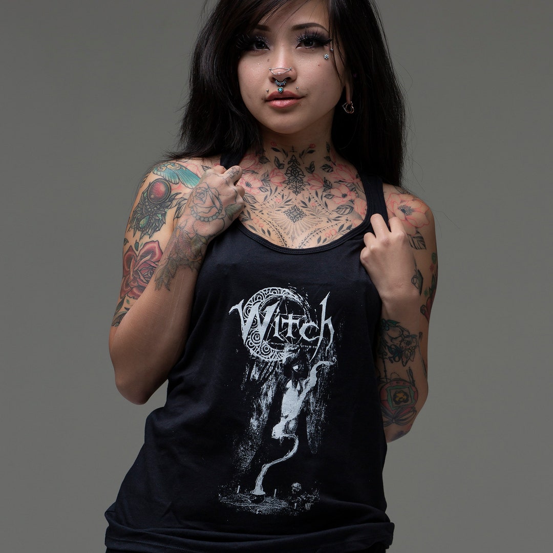 Witch, Racer Back, Tank, Witch Tank, Witch Shirt, Goth, Metal, Occult, Nugoth, Gothic ...