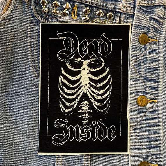 Dead Inside Cloth Patch Canvas Patch Cotton Patch Fabric - Etsy