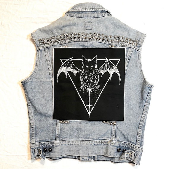 Satanic Pussy Back Patch Cat Patch Canvas Back Patch - Etsy