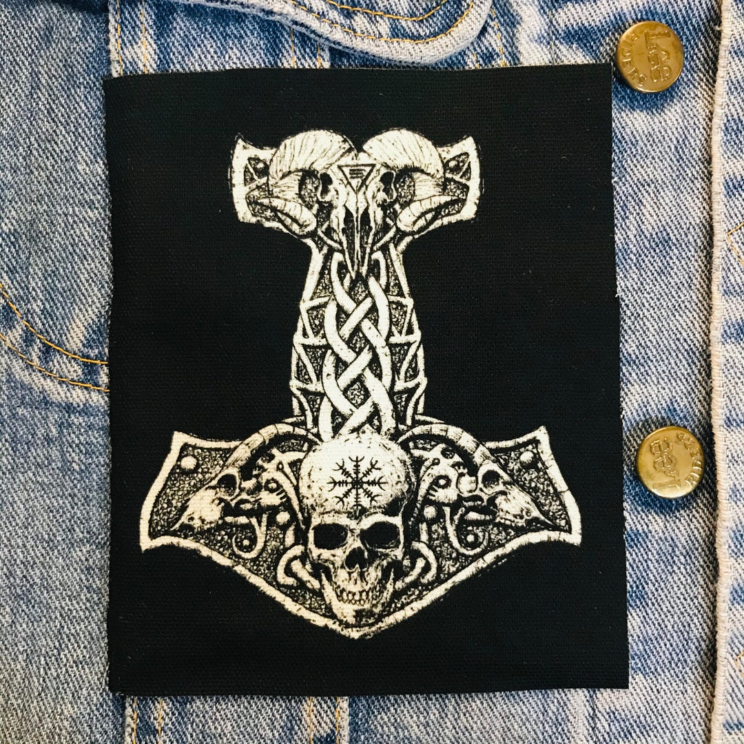 Thors Hammer, Cloth Patch, Canvas Patch, Cotton Patch, Fabric Patch ...