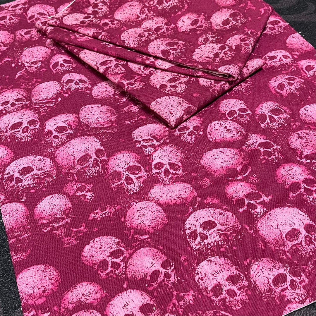 Skull Print Fabric, Designer Fabric, Skull Print, All Over Print, Skull ...