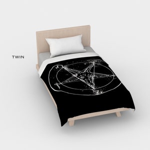 Satanic Duvet Cover, Satanic, Sigil, Lucifer, Baphomet, Occult Bedding ...