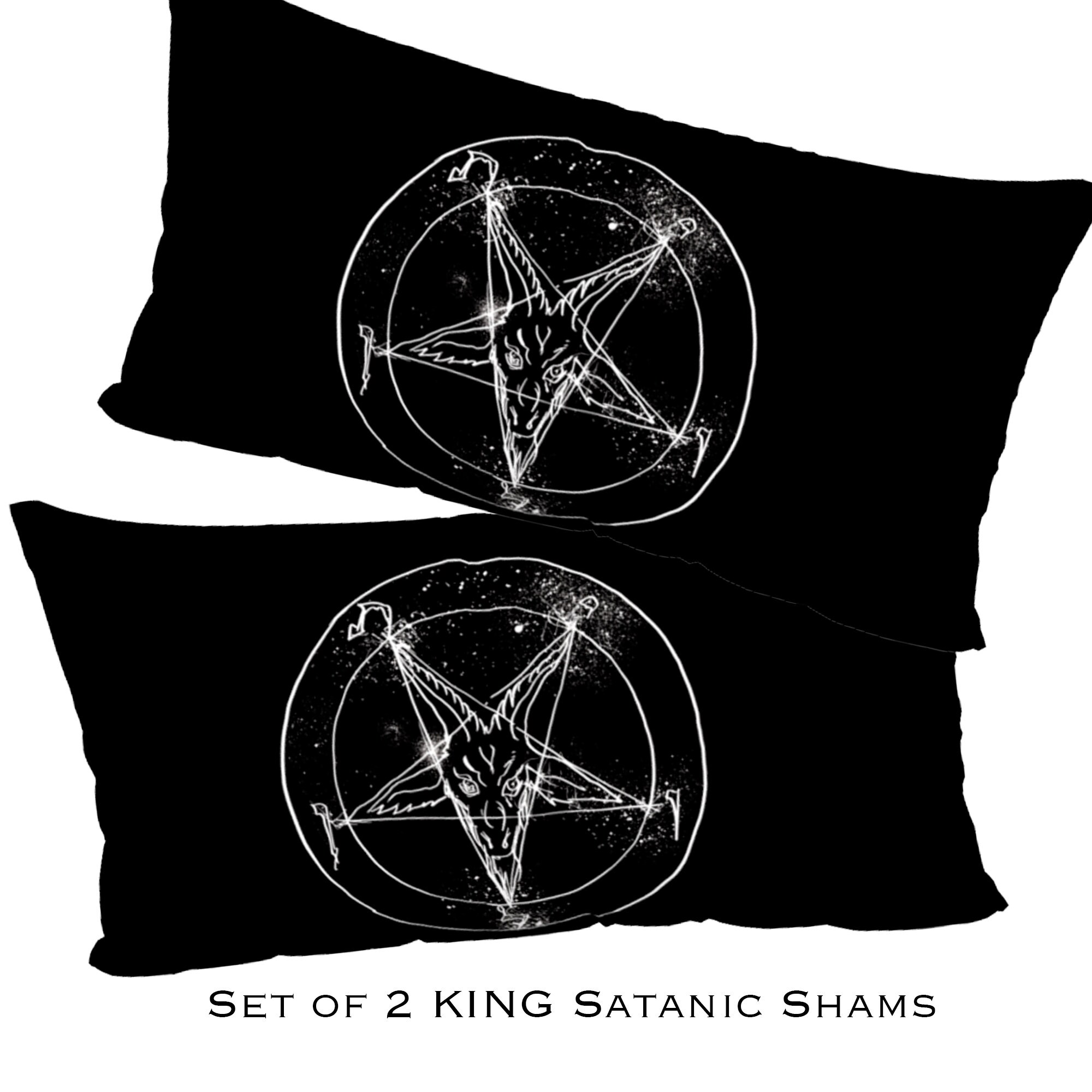 Satanic Pillow Sham White Baphomet Baphomet Pillow Pillow | Etsy