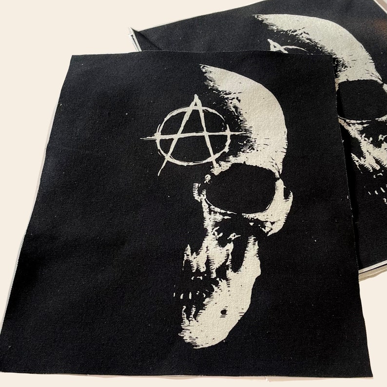 Anarchy Skull Back Patch Cloth Patch Anarchy Patch Anarchy | Etsy