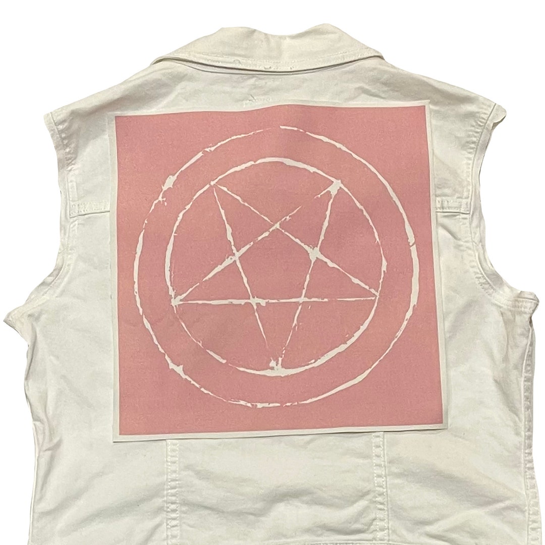 Pastel Goth, Pentacle, Back Patch, Pink Pentacle, Pentagram, Pink Goth ...