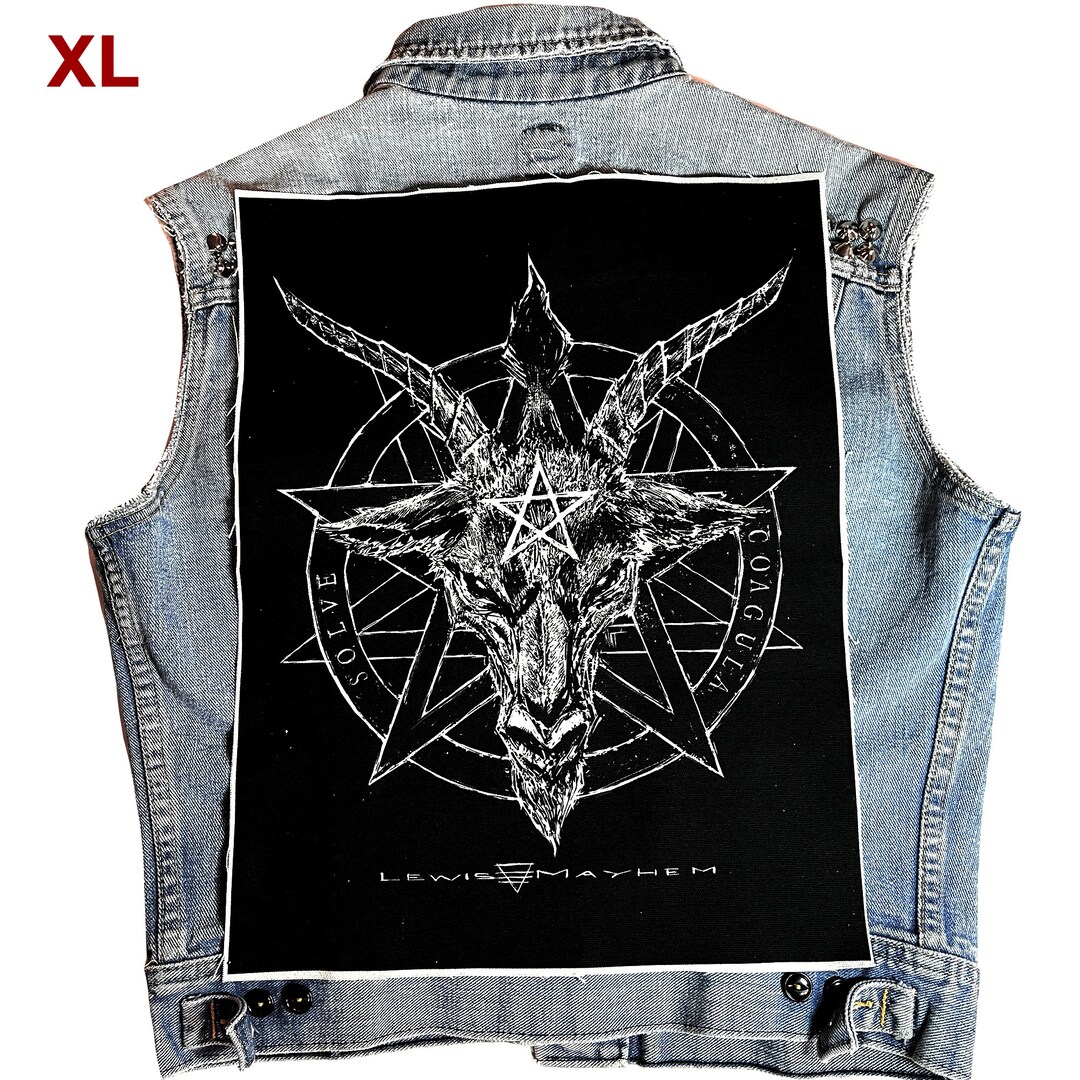 Solve Coagula, Baphomet, Back Patch, XL Canvas Patch, Satanic Patch, Punk Patch, DIY, Battle ...