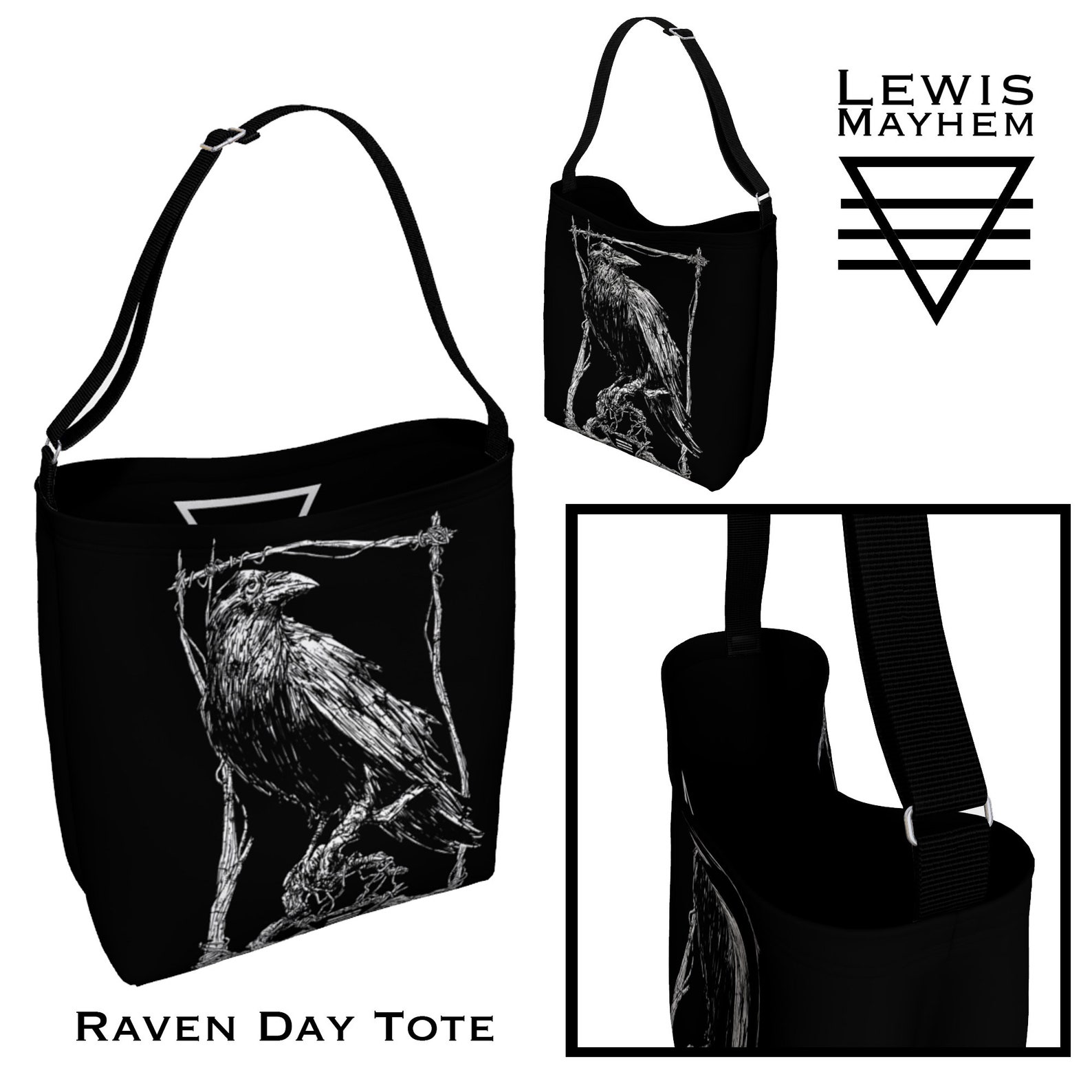 Raven Bag, Raven Tote, Gothic Bag, Occult Bag, Occult Purse, Occult ...