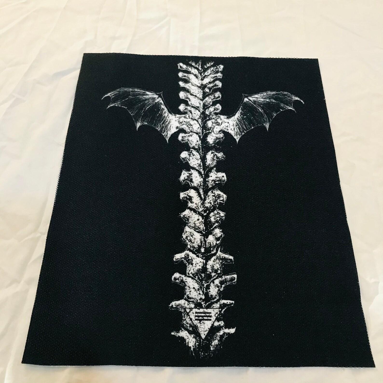 Spine with wings back patch spinal column skeleton patch | Etsy