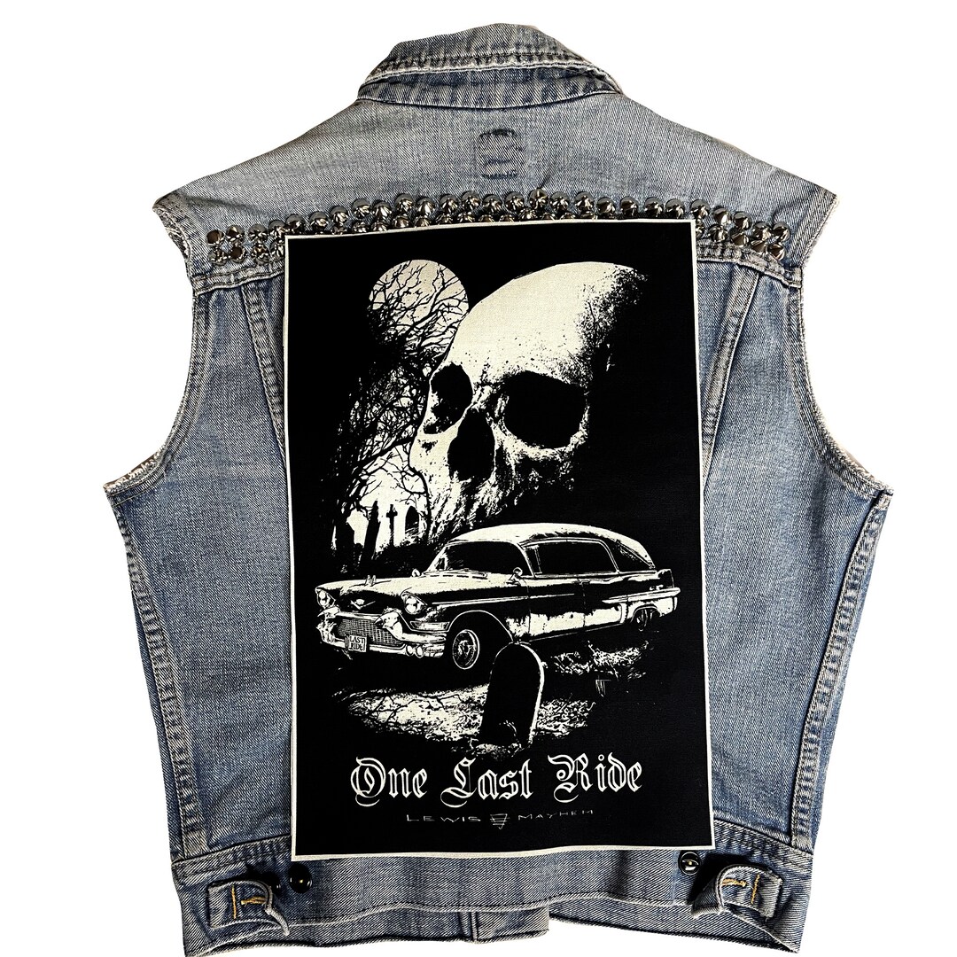 One Last Ride, Hearse, Back Patch, Hearse Patch, Gothic, Goth, Gothic Patch, Canvas Patch ...