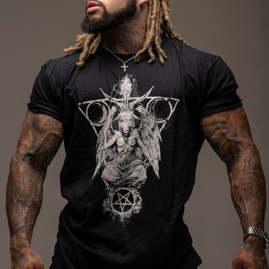 Mens Baphomet Shirt, Baphomet Tee, Goat of Mendes Shirt, Satan T Shirt ...