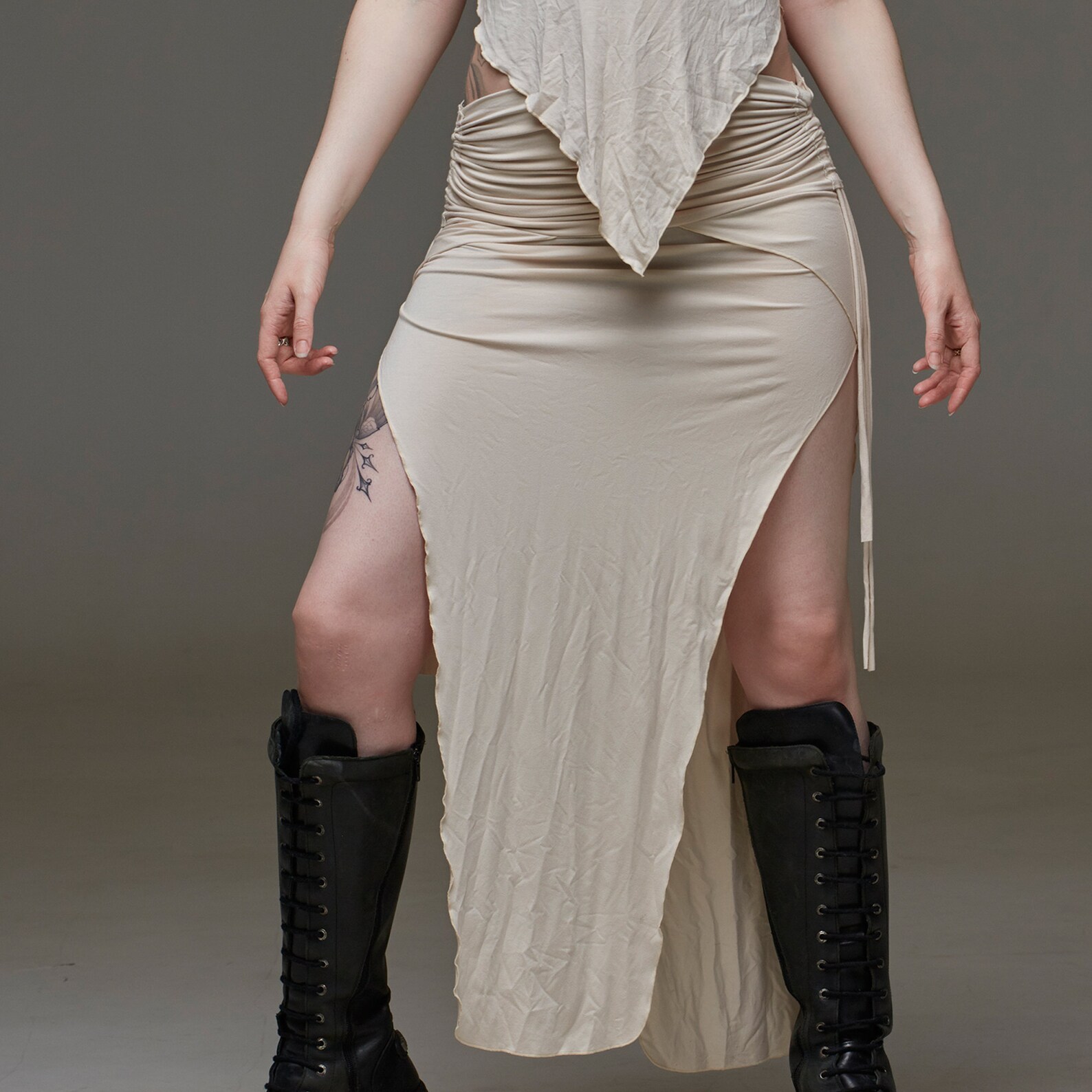 Beige Loincloth Skirt Double Slit Leg Slit Leg Warrior - Etsy