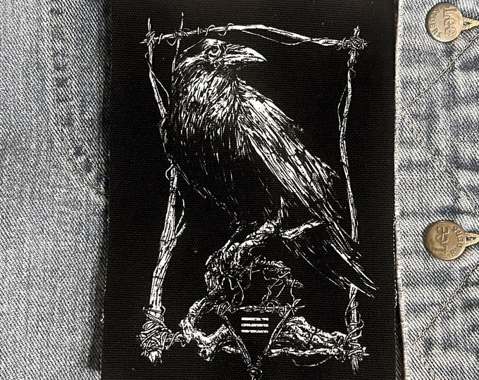 Raven Patch, Crow Patch, Cloth Patch, Canvas Patch, Cotton Patch, Fabric Patch, Punk Patch, DIY ...