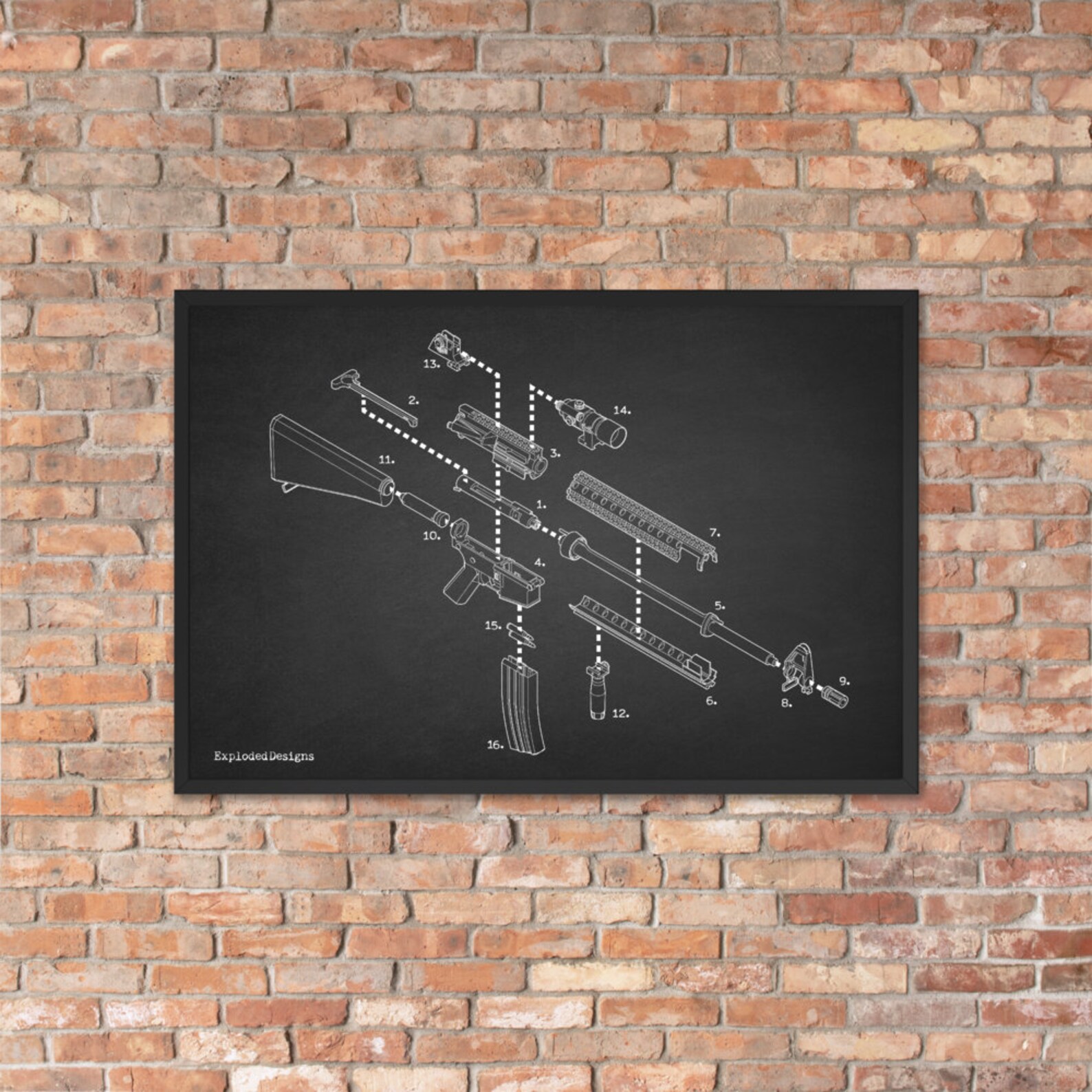 Exploded AR-15 Rifle Art Print Poster - Etsy