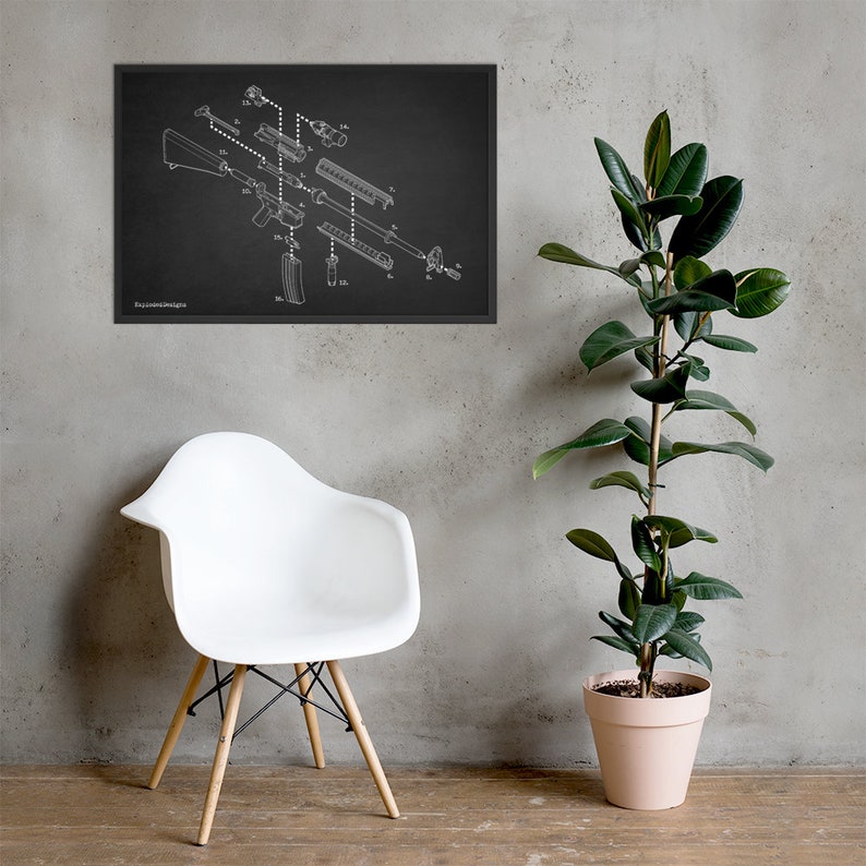 Exploded AR-15 Rifle Art Print Poster - Etsy