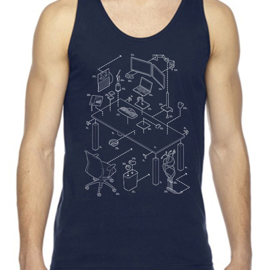 Exploded Modern Workspace Unisex Tank Top - Etsy