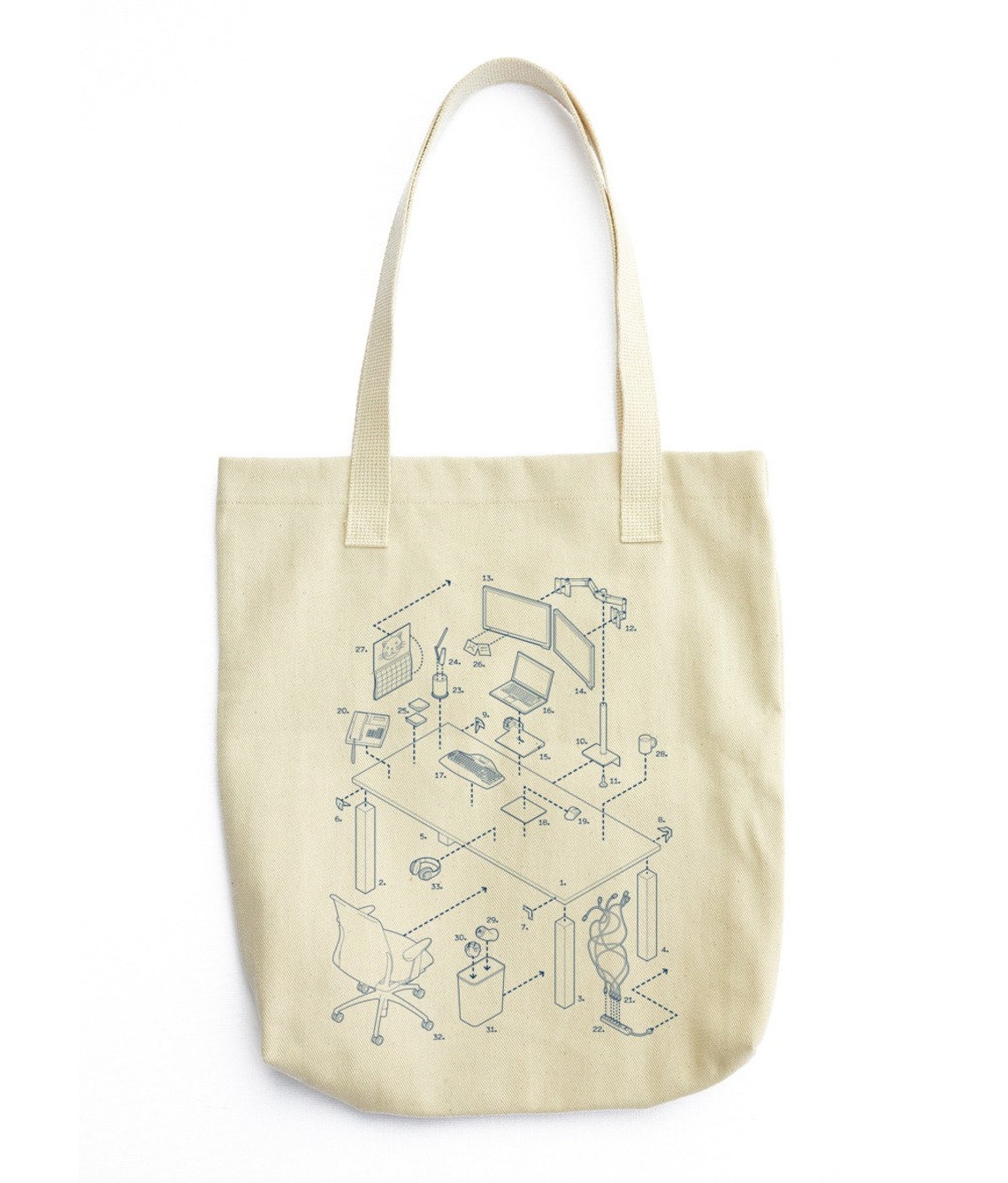 Exploded Modern Work Space Tote Bag - Etsy