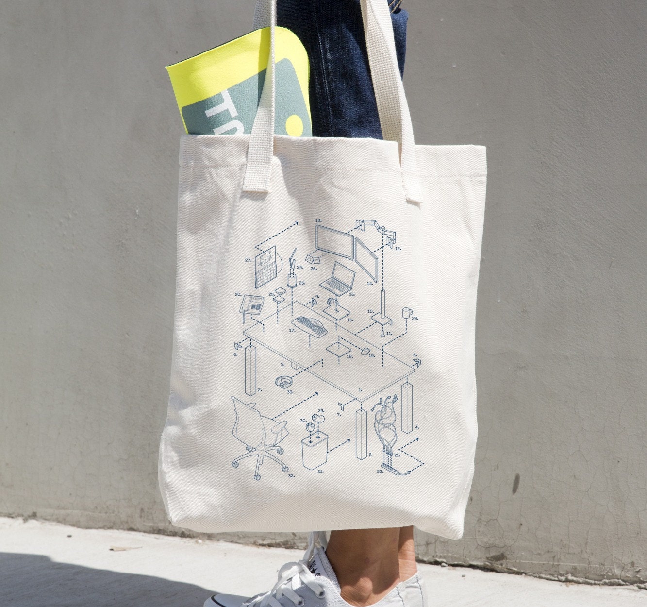 Exploded Modern Work Space Tote Bag - Etsy