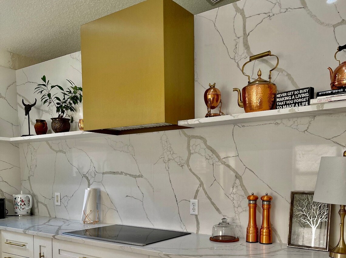 36 Brushed Gold Square Hood Vent Custom Color 3 Speed - Etsy