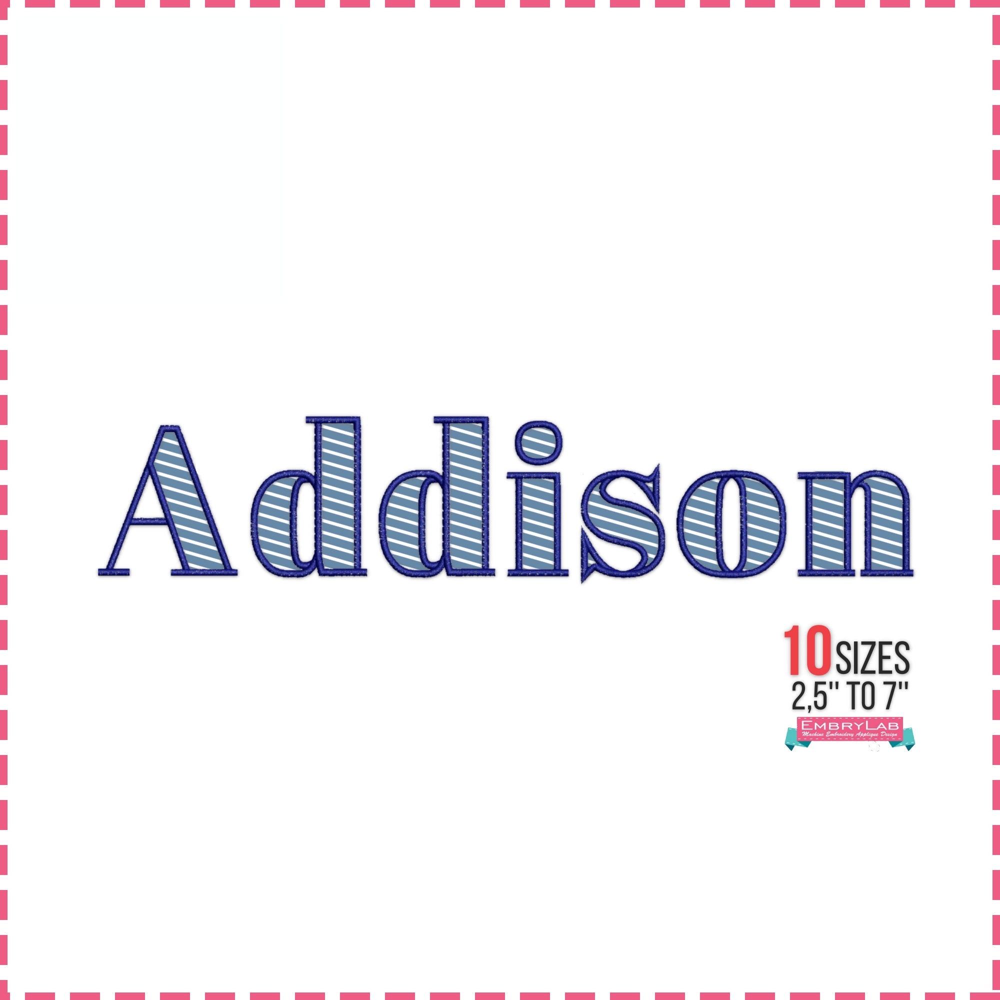 Addison Applique Font. Machine Embroidery Alphabet Design. | Etsy