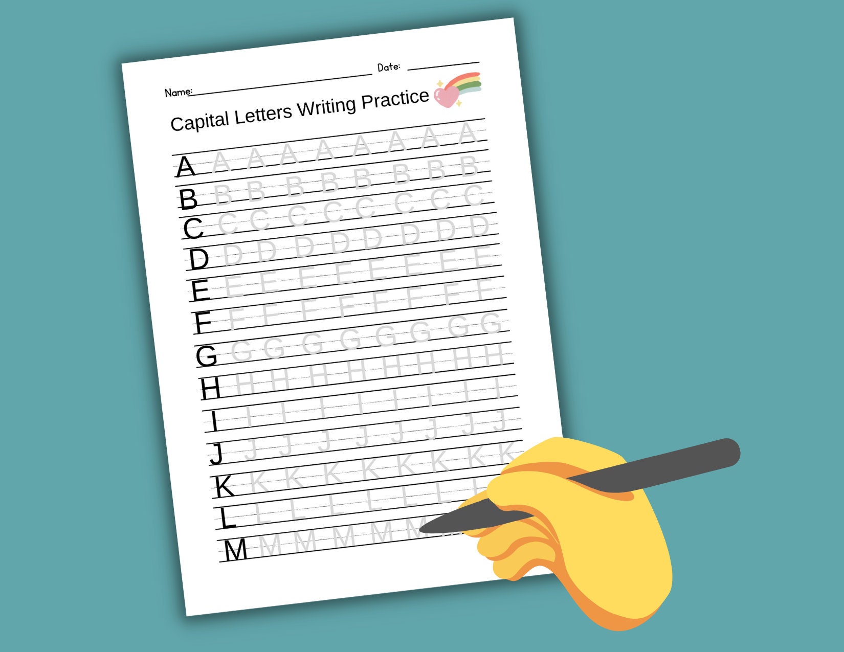 ABC Alphabet Handwriting Practice Sheets Including Cursive, Printable ...