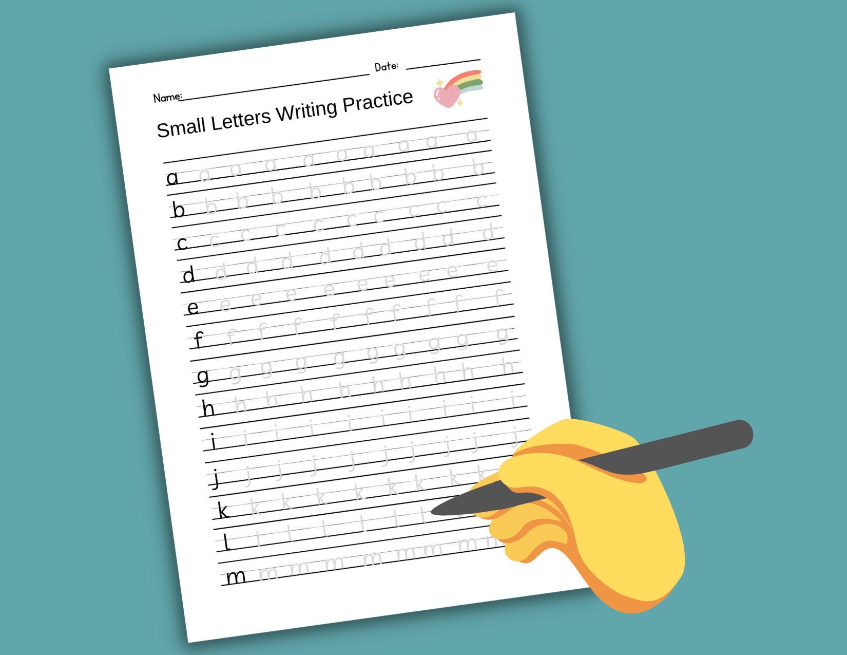 ABC Alphabet Handwriting Practice Sheets Including Cursive, Printable ...