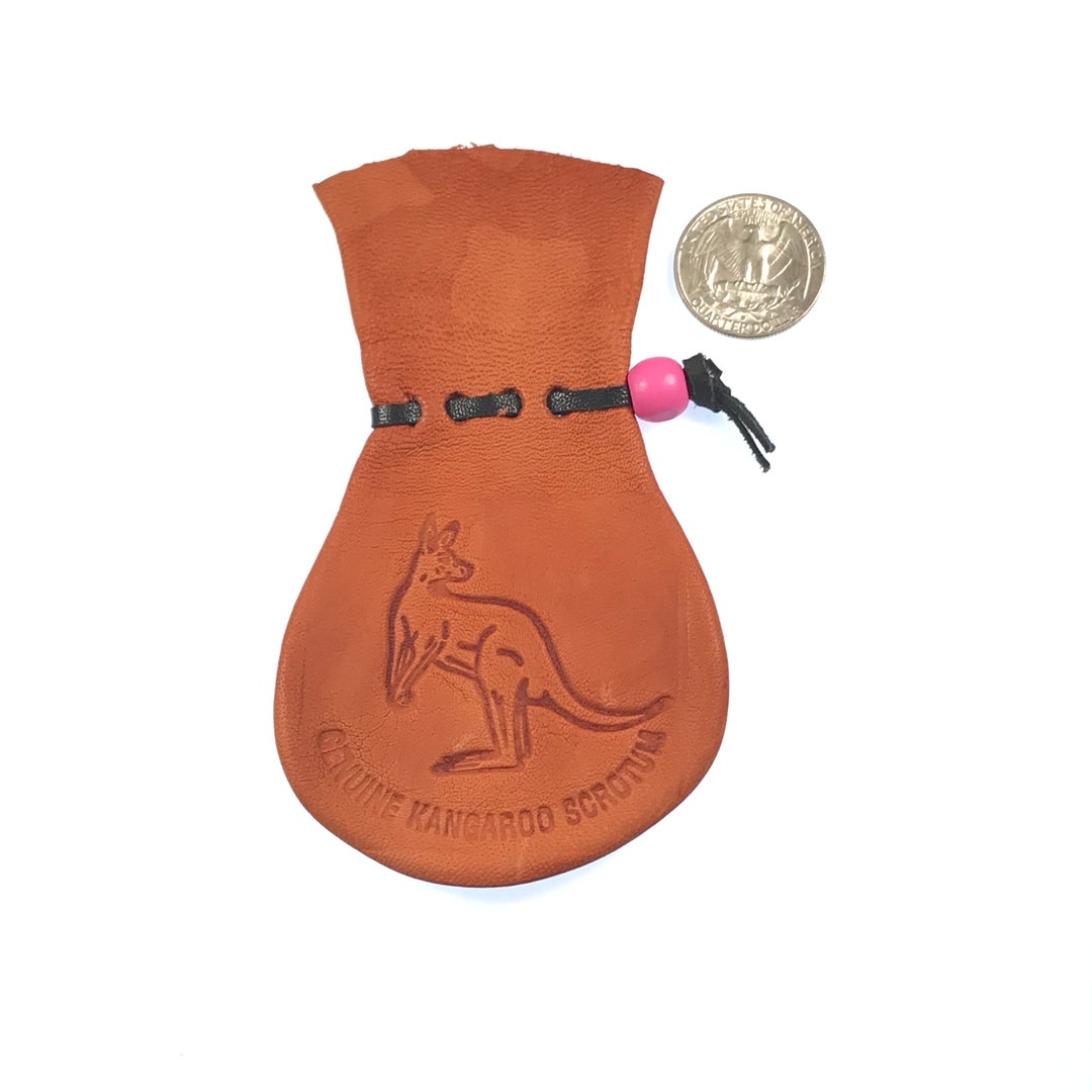 Kangaroo Scrotum Medium Size With Stamp / Oddities / Coin Pouch / Dice ...