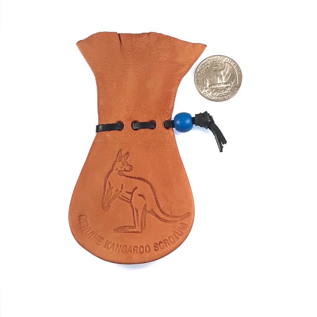 Kangaroo Scrotum Medium Size With Stamp / Oddities / Coin Pouch / Dice ...