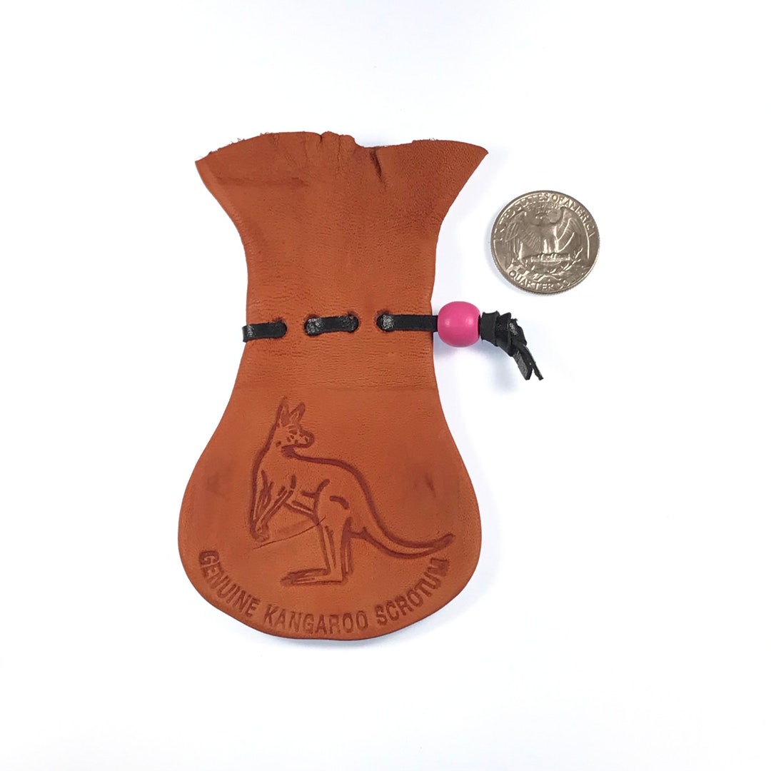 Kangaroo Scrotum Medium Size With Stamp / Oddities / Coin Pouch / Dice ...