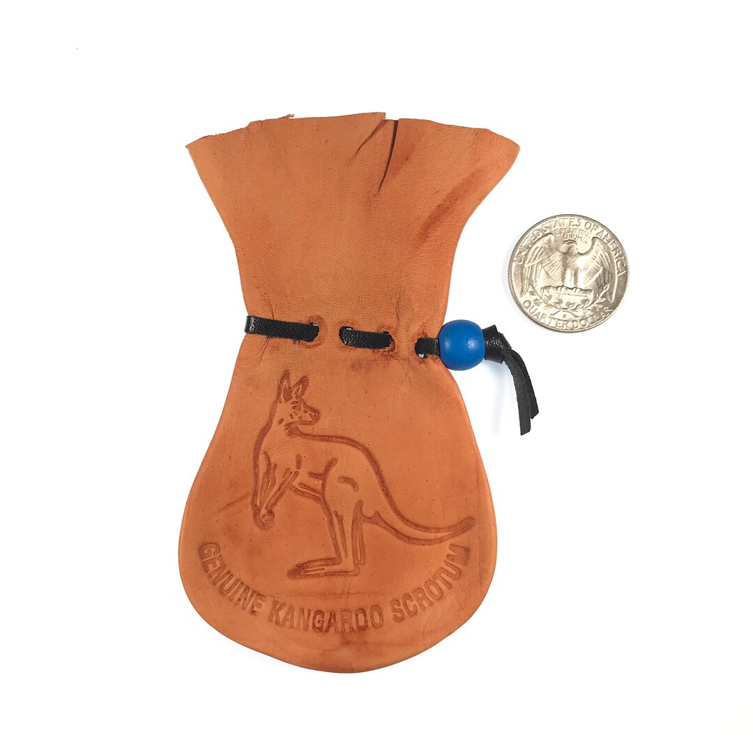 Kangaroo Scrotum Medium Size With Stamp / Oddities / Coin Pouch / Dice ...