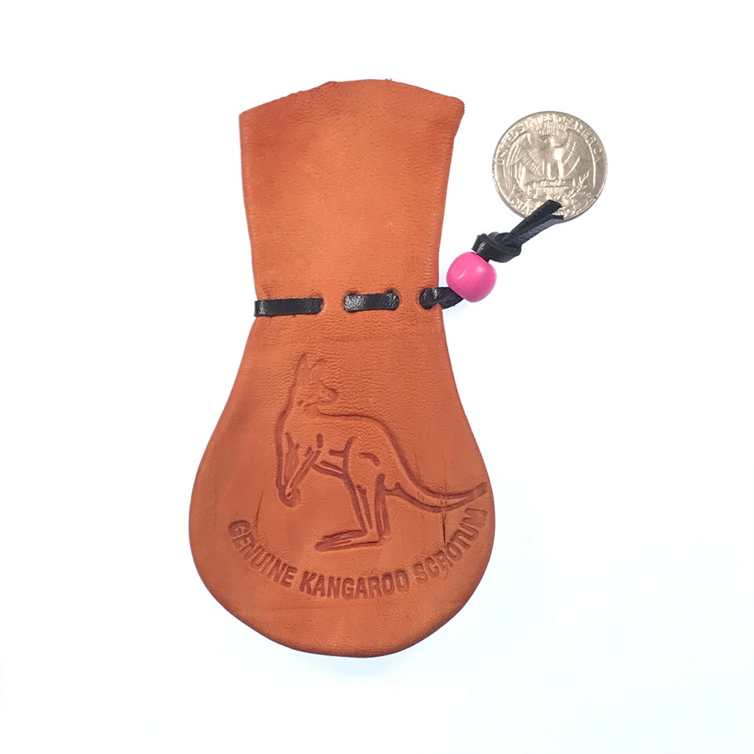 Kangaroo Scrotum Medium Size With Stamp / Oddities / Coin Pouch / Dice ...