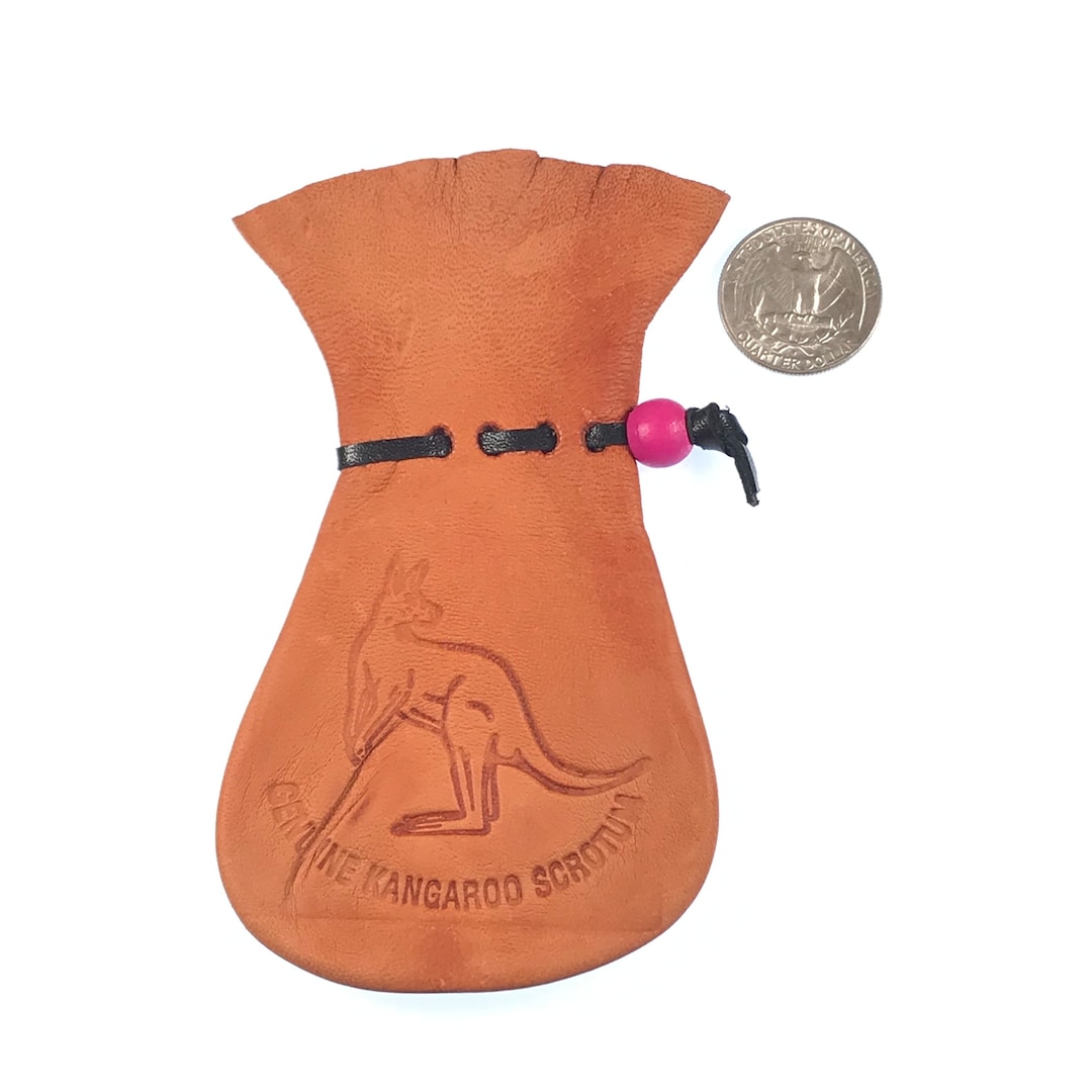 Kangaroo Scrotum Medium Size With Stamp / Oddities / Coin Pouch / Dice ...