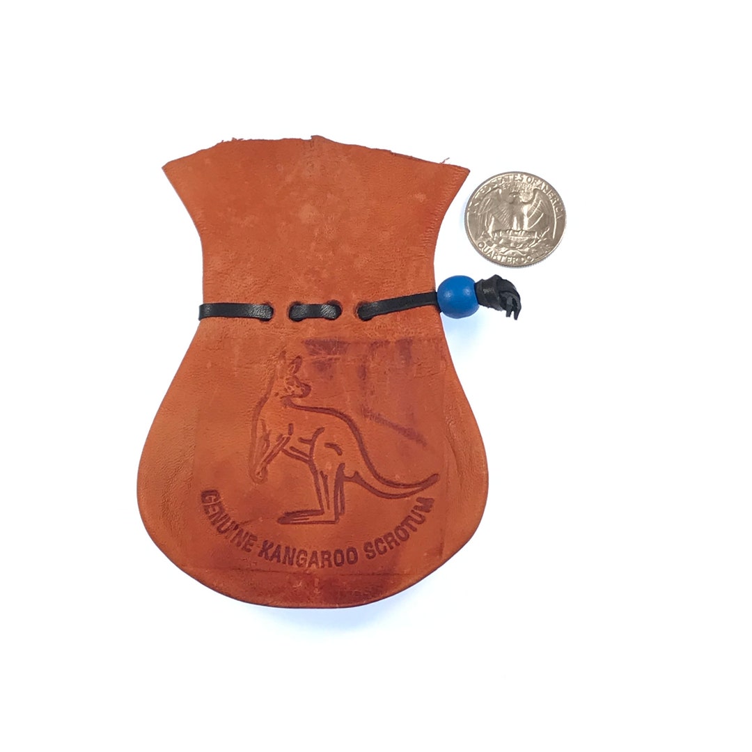 Kangaroo Scrotum Medium Size With Stamp / Oddities / Coin Pouch / Dice ...