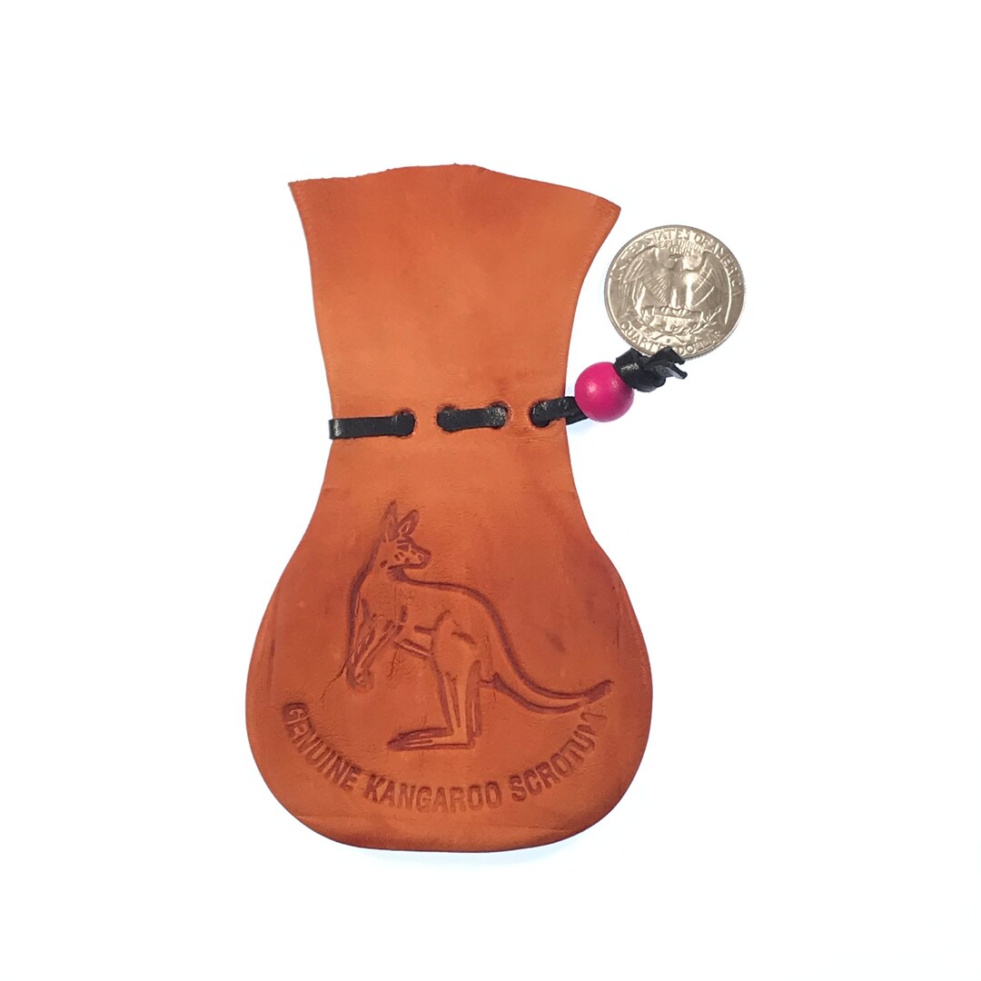 Kangaroo Scrotum Medium Size With Stamp / Oddities / Coin Pouch / Dice ...