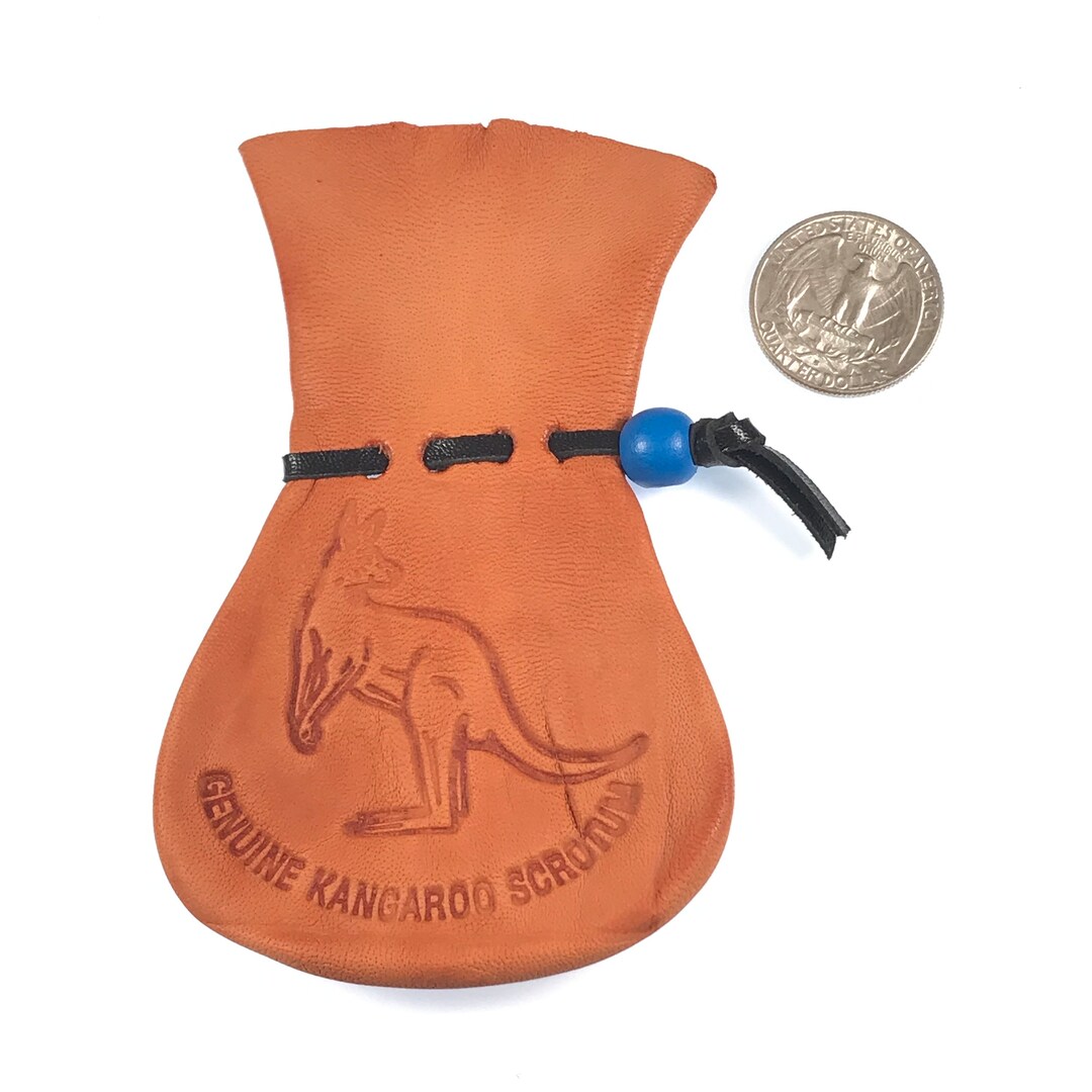 Kangaroo Scrotum Medium Size With Stamp / Oddities / Coin Pouch / Dice ...