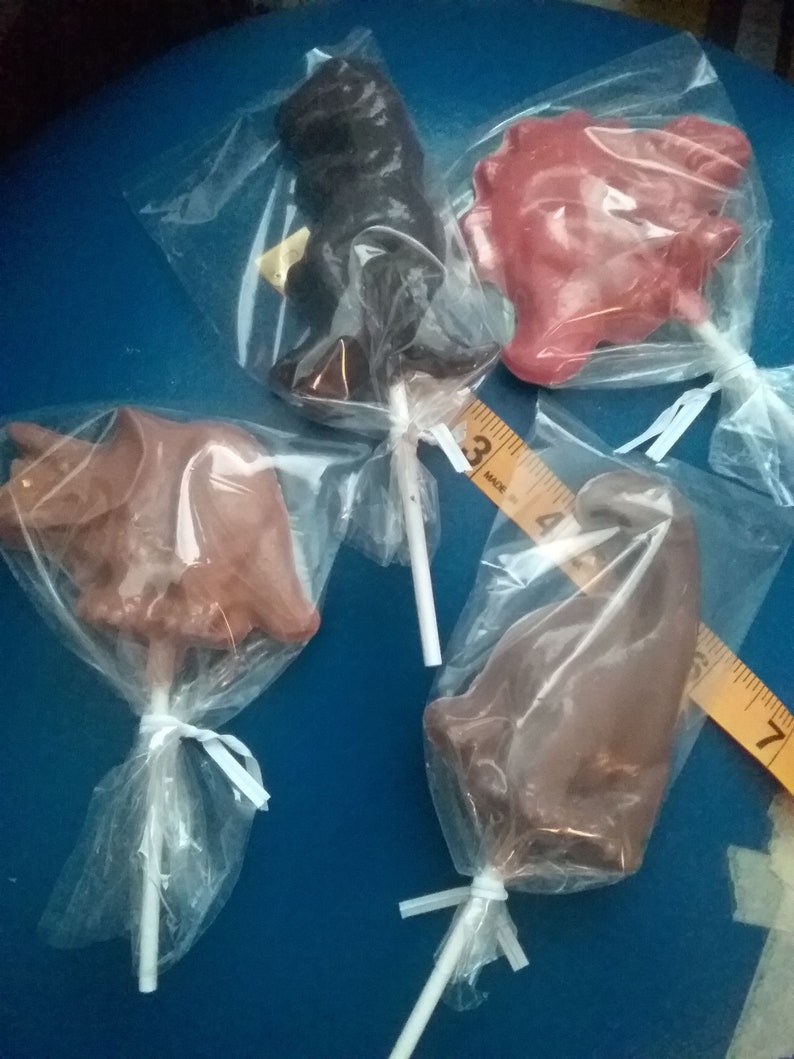 Dinosaur Chocolate 20 Lollipops Set of 4 Different Styles Candies 5 of ...