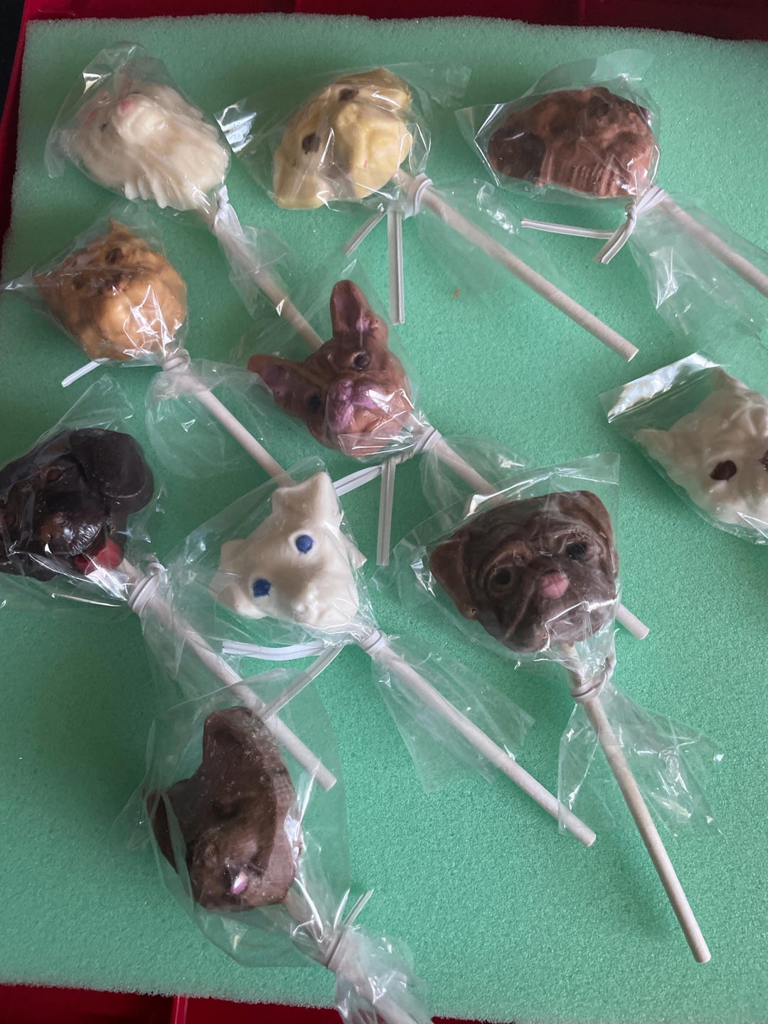 Box of 20 Assorted Dog Chocolates on Stick Individually Wrapped Puppies ...
