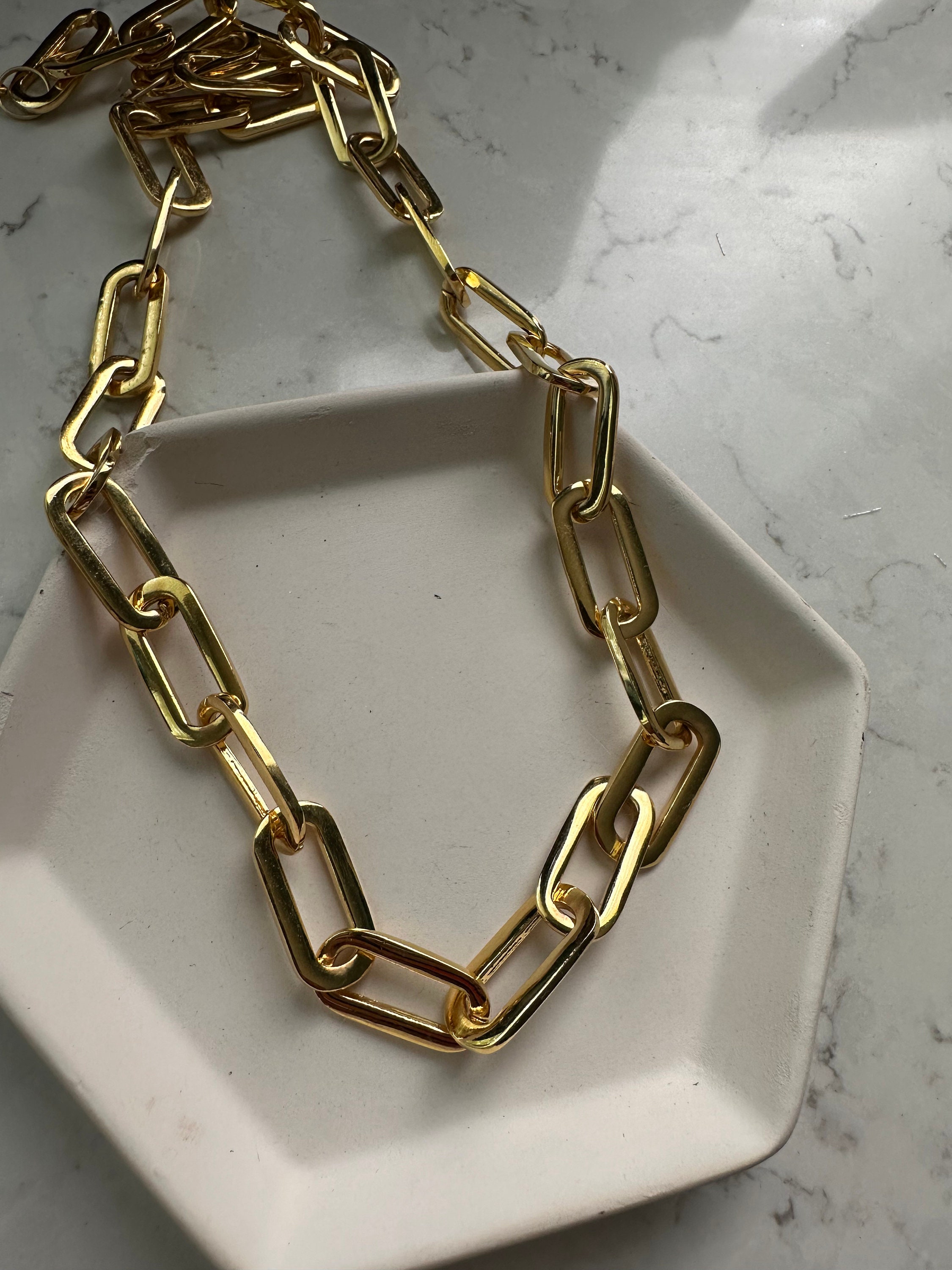 Extra Large Paperclip Chain // Gold Layering Necklace - Etsy