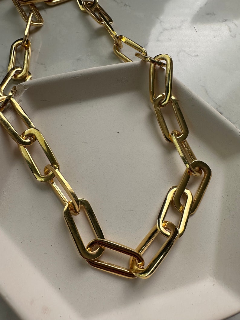 Extra Large Paperclip Chain // Gold Layering Necklace - Etsy