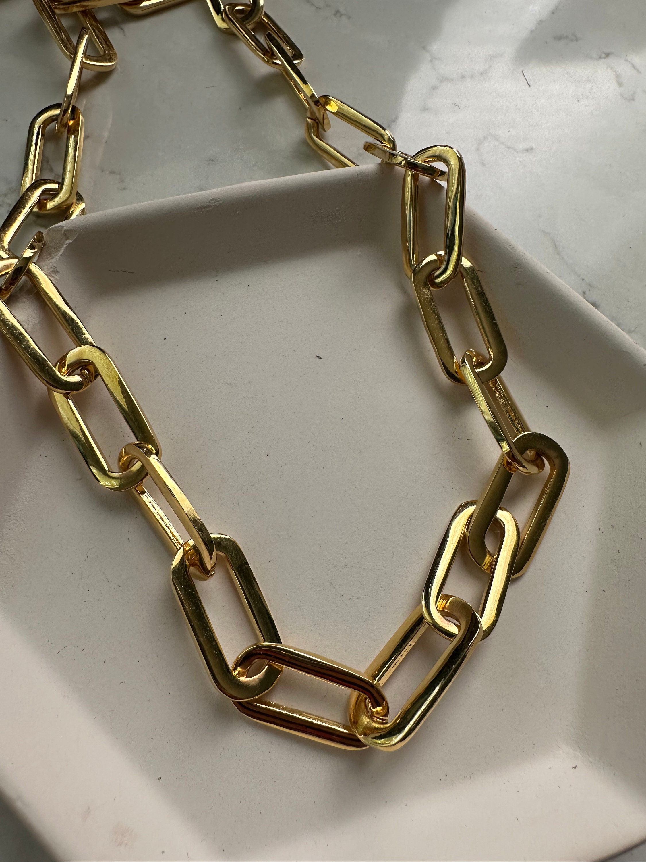 Extra Large Paperclip Chain // Gold Layering Necklace - Etsy