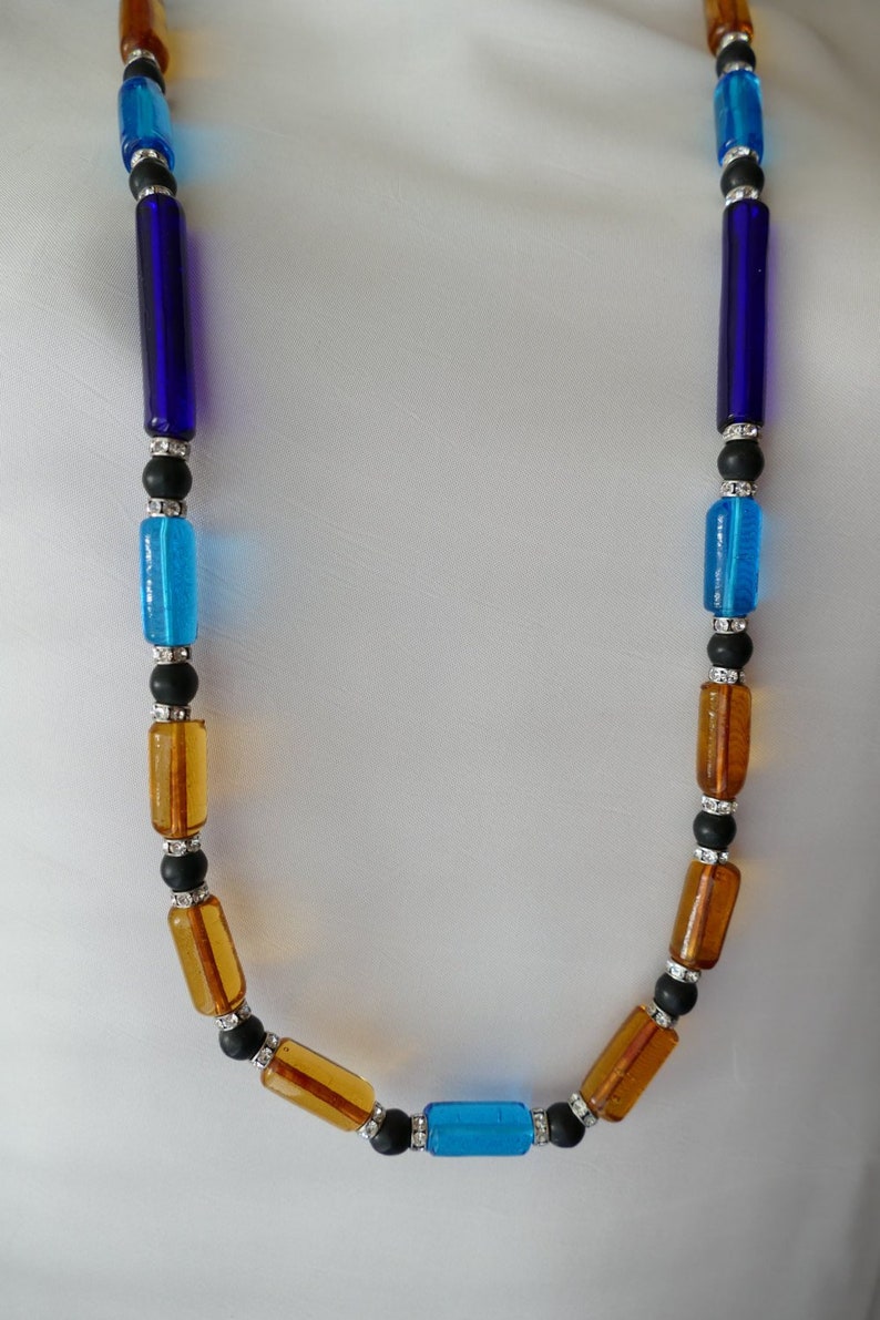 Long collier Sautoir Lanvin vintage perles tubulaires | Etsy Long collier Sautoir Lanvin vintage perles tubulaires | Etsy
