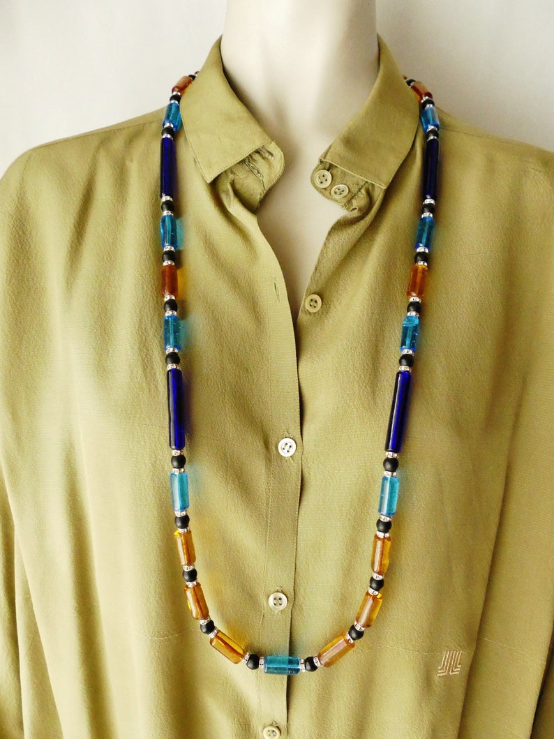Long collier Sautoir Lanvin vintage perles tubulaires | Etsy Long collier Sautoir Lanvin vintage perles tubulaires | Etsy