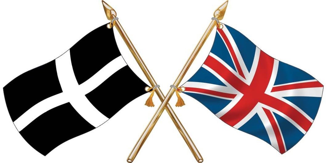 Large Cornish / Union Jack Crossed Flags Sticker - Etsy