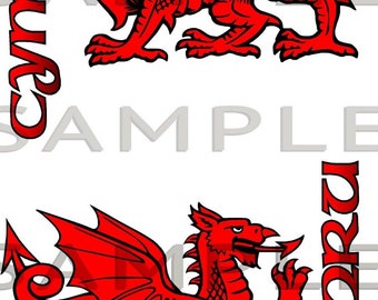 Welsh Dragon Wales Oval Flag Car Bumper ID Sticker Wales / Caravan ...