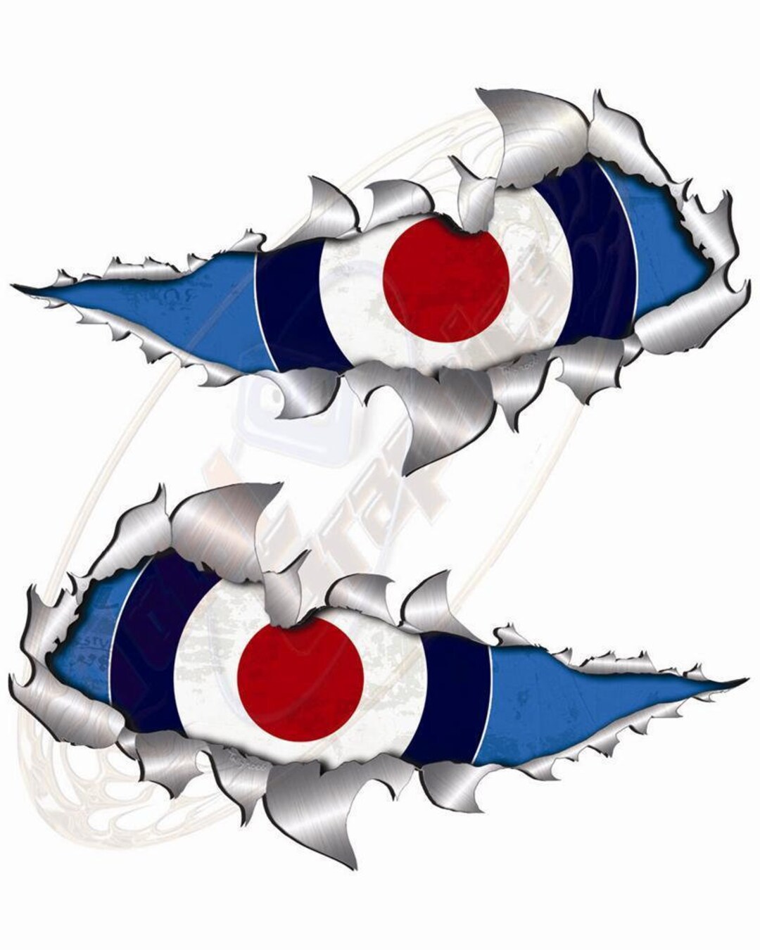 Pair Target Metal Rip Open Mod Sticker - Etsy