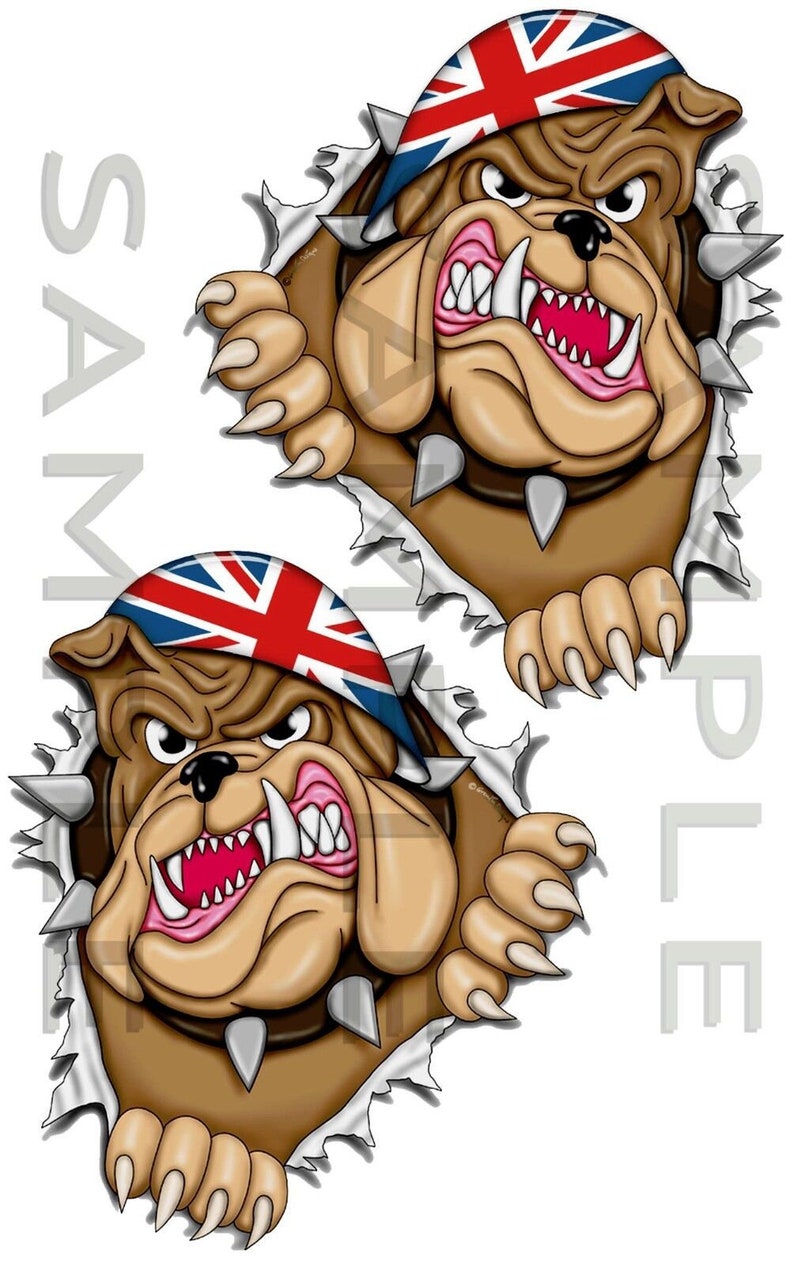 Rip Open Torn Bulldog Union Jack Flag Cap - Etsy