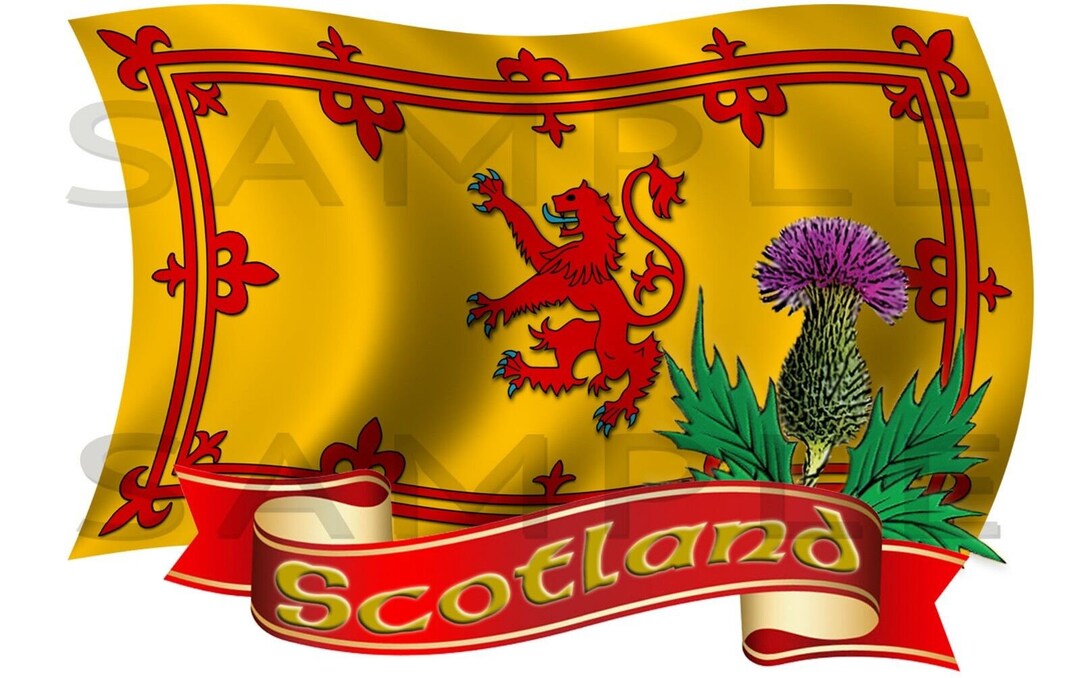 Scotland Rampant Lion Thistle Flag Sticker - Etsy