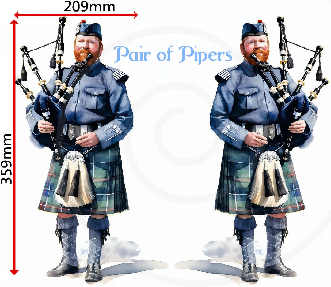 Handed Pair Printed Scottish Piper Stickers - Etsy