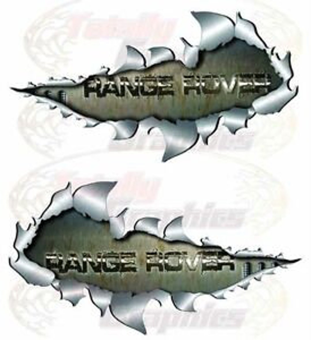 Pair Metal Rip Open Torn 4x4 off Road Range Rover Stickers - Etsy